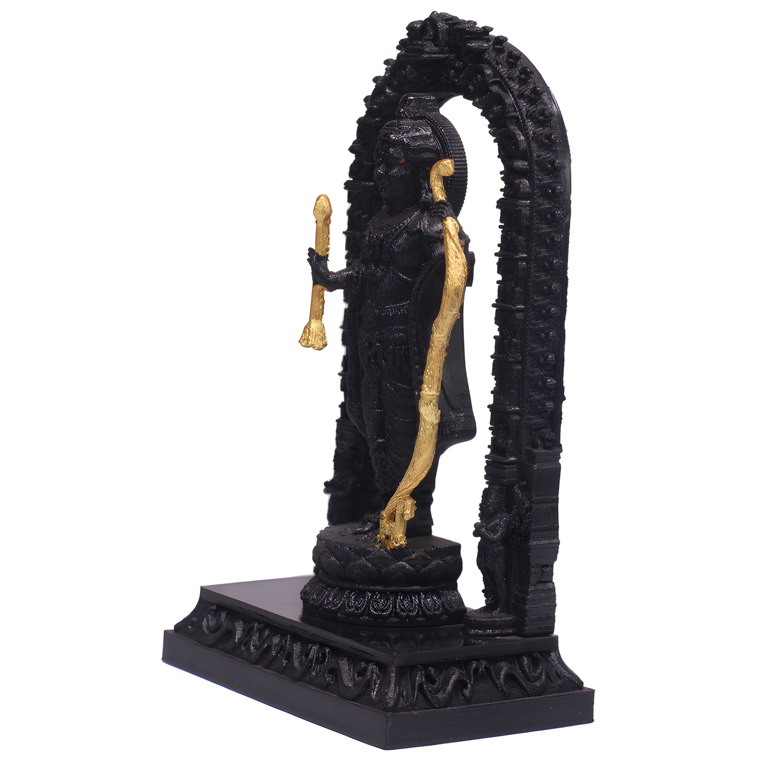 Ram Lalla Ji Idol Statue, Black and Gold, Decorative Religious Figurine ...