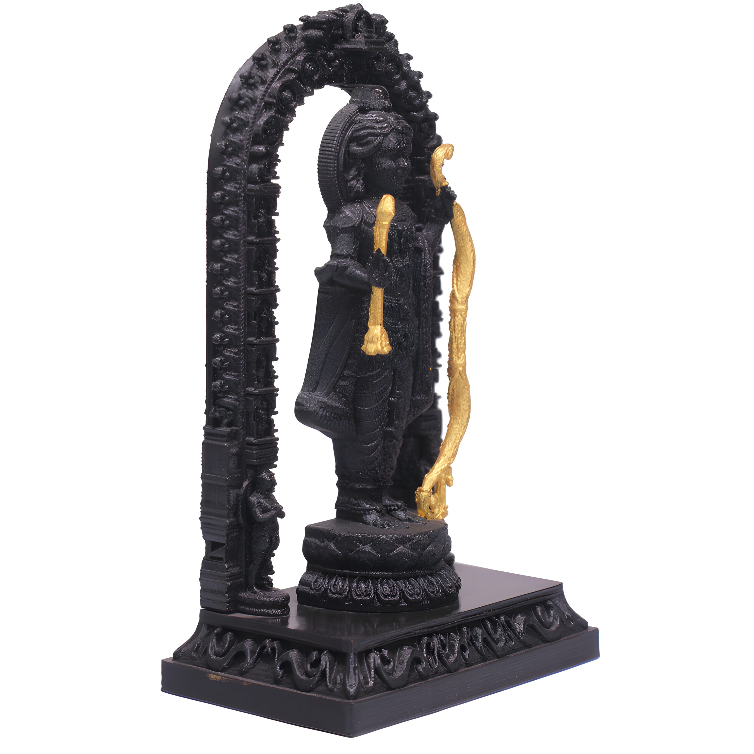 Ram Lalla Ji Idol Statue, Black and Gold, Decorative Religious Figurine ...
